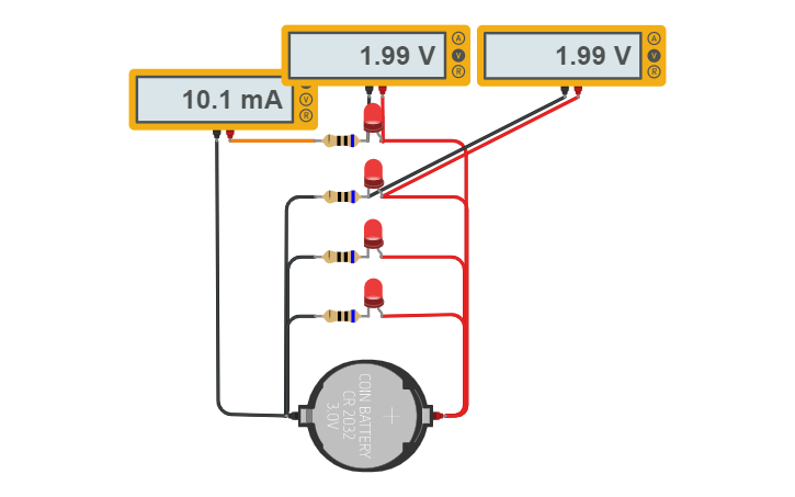 Circuit Design 5 5 Current And Voltage In A Parallel Circuit Tinkercad