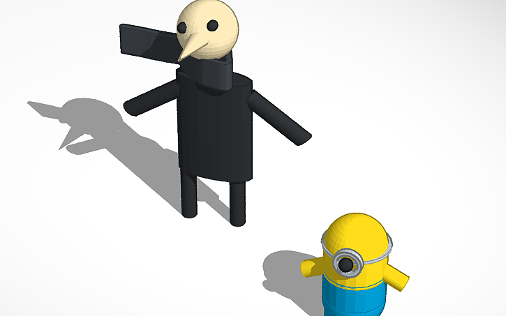 3D design gru and minion - Tinkercad