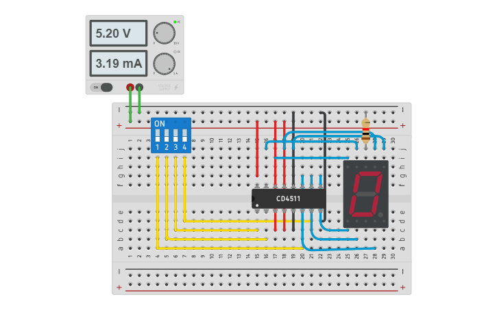 Circuit Design Bcd To 7 Segment Last Digit Roll No Tinkercad