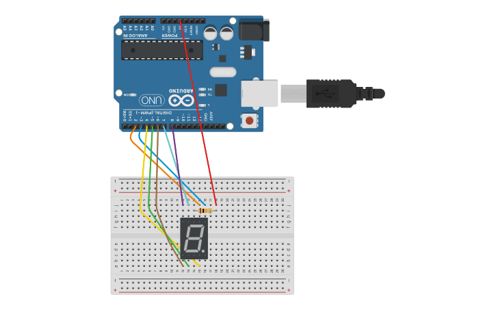 Circuit design Slot6_Class_1_7 Segment Display - Tinkercad