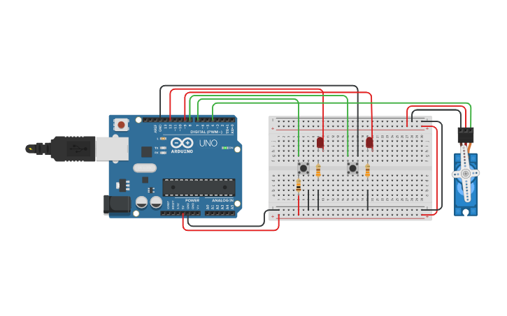 Circuit design INPUT and INPUT_PULLUP test | Tinkercad