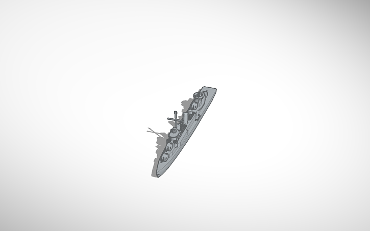 3D design USS Fletcher DD 445 - Tinkercad