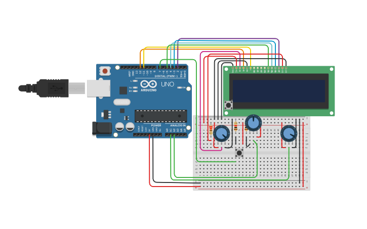 Circuit design Variable health Monitor - Tinkercad