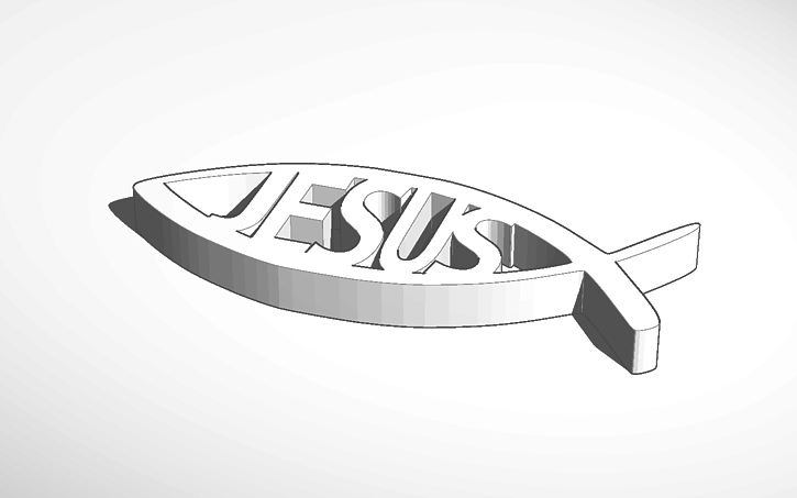 3D design Jesus Fish - Tinkercad
