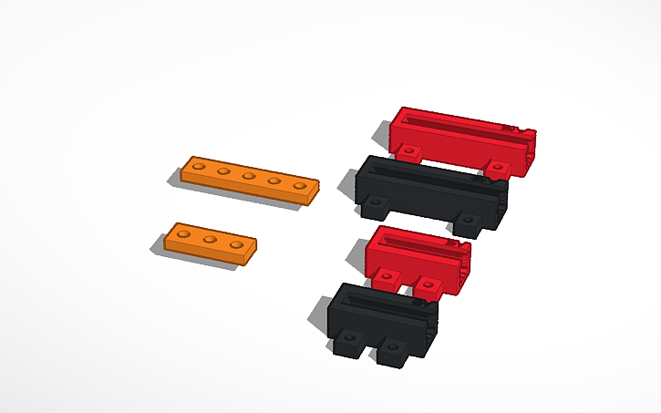 3D design PowerBlock - 1 + 4 terminals [5 blocks] | Tinkercad