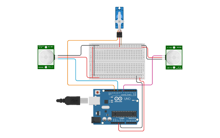 Circuit design Puertas Automaticas - Tinkercad