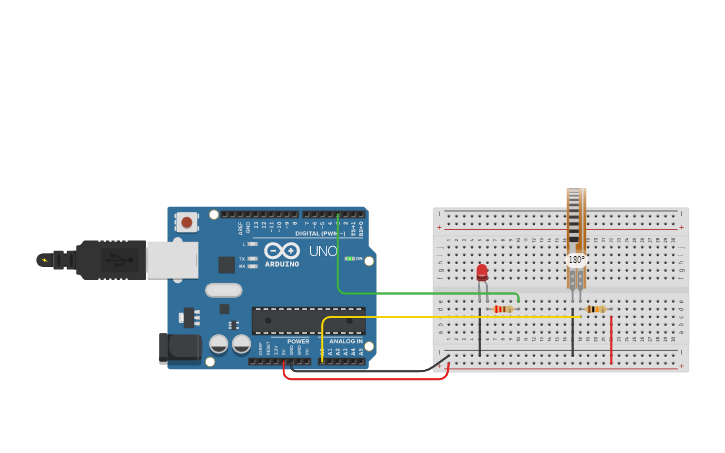 Circuit design Flex Sensor - Tinkercad