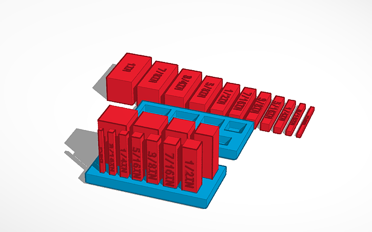 3D design setup blocks (imperial) - Tinkercad