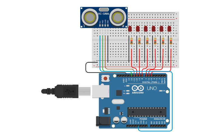 Circuit design VU meter - Tinkercad