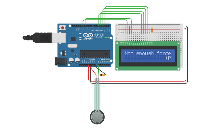 Circuit Design Arduino Force Sensor Tinkercad