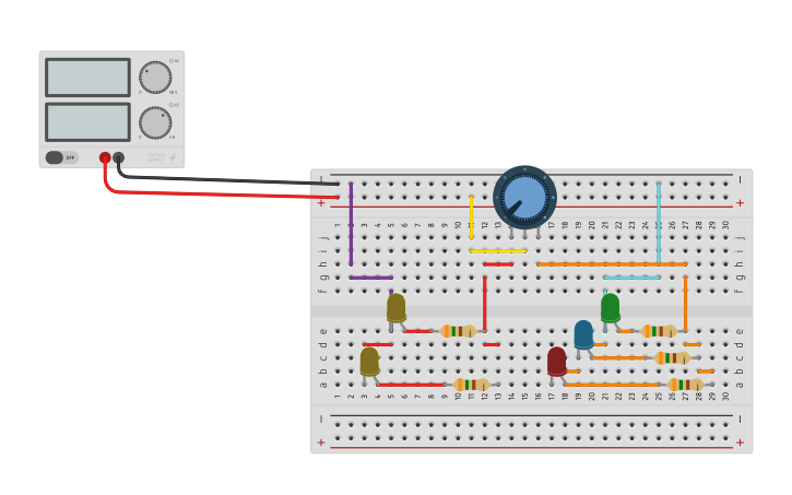 Circuit design Resistencia variable | Tinkercad