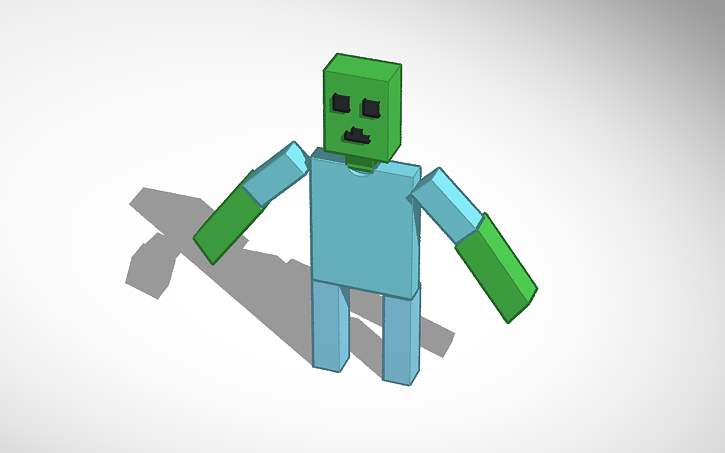 3D design Minecraft Zombie - Tinkercad