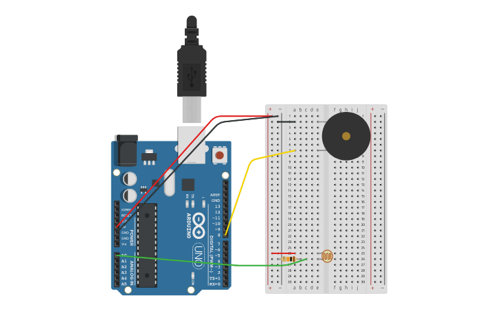 Circuit design Project 6 (Light Theremin) - Tinkercad