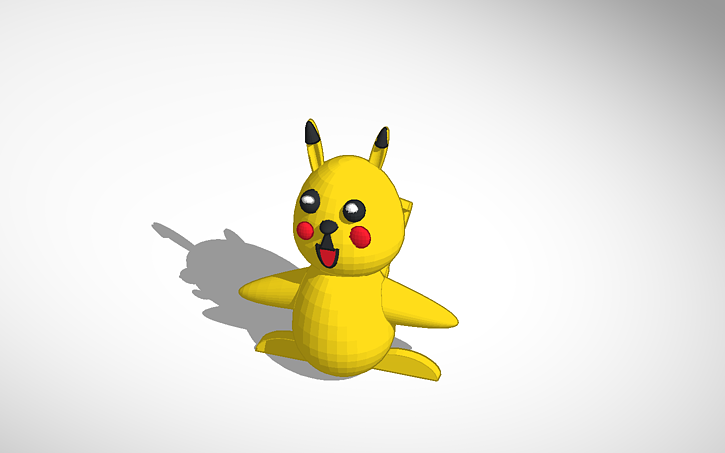 3D design Pikachu - Tinkercad