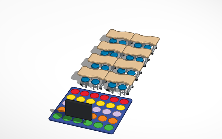 3D design Classroom tables and chairs - Tinkercad