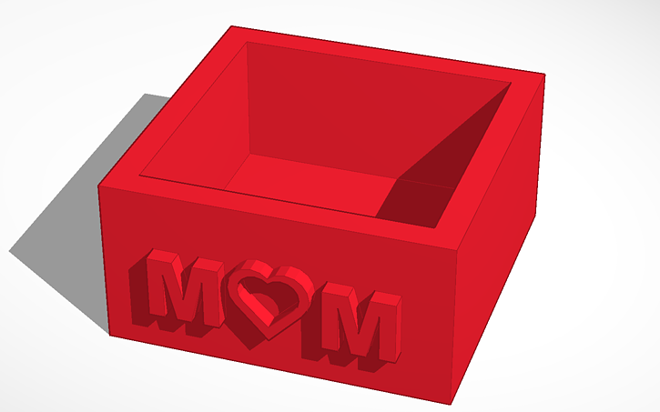 3D design "Mom" Small Box #Planter | Tinkercad