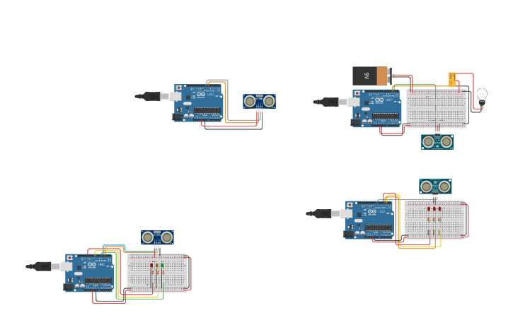 Circuit Design Ultrasonic Distance Sensor Tinkercad