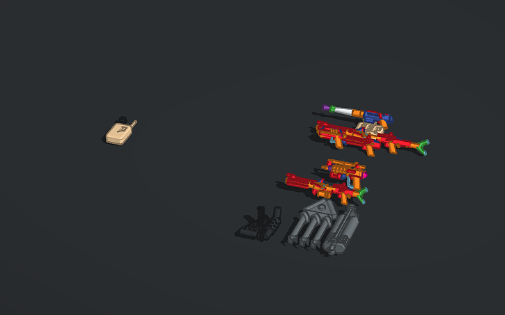 3D design Lego Clone and droid blasters and backpacks - Tinkercad
