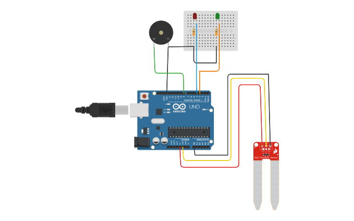 Circuit design Smart Agricultural Monitoring System - Tinkercad
