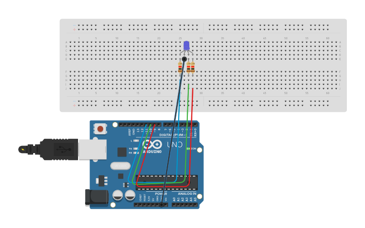 Circuit design RGB Module - Tinkercad