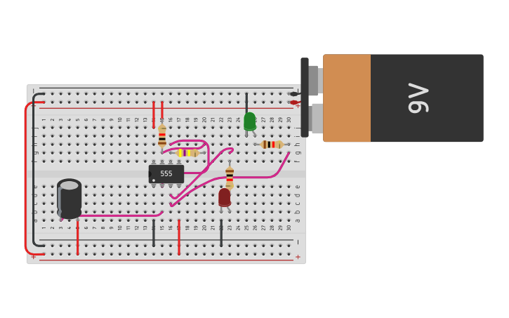 Circuit design 555 timer | Tinkercad