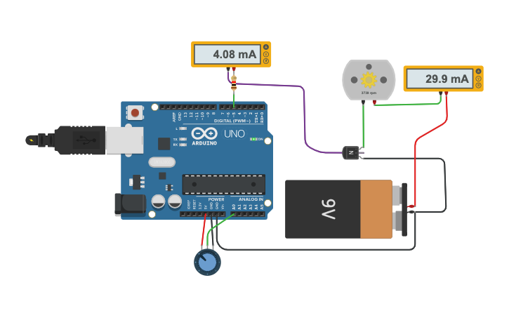 Circuit design Control Motor | Tinkercad
