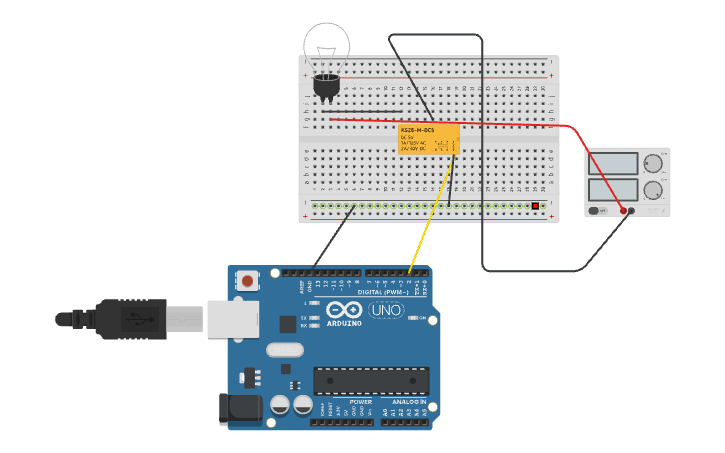 Circuit design Simple relay - Tinkercad