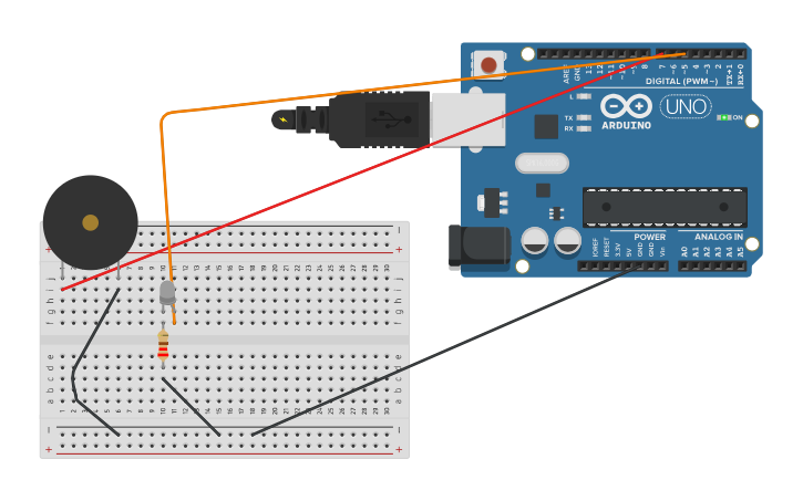 Circuit design Buzzer Circuit - Tinkercad