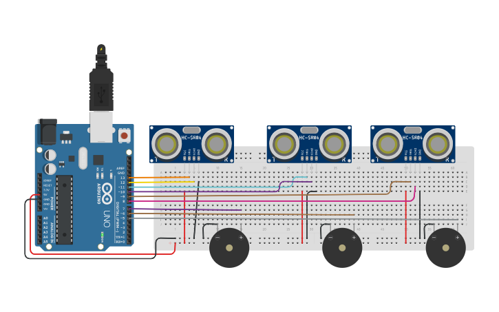 Circuit design Blind Stick | Tinkercad
