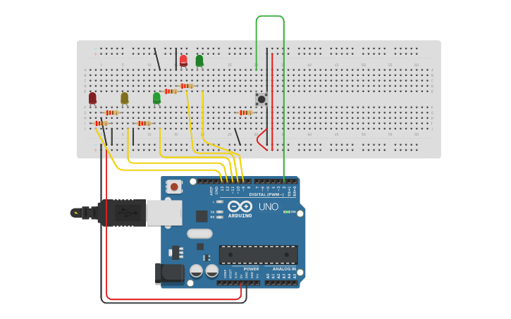 Circuit design TRAFIKLJUS - Tinkercad