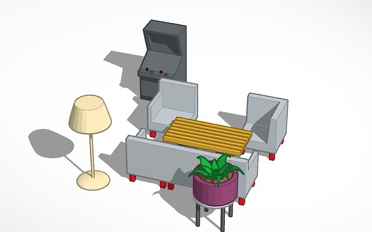 3D design interior de casa - Tinkercad