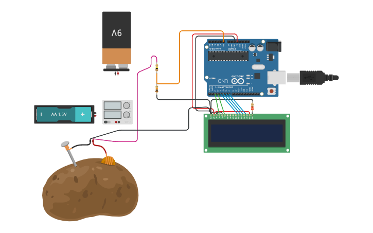 Circuit design Exemplo #6 - Arduino LCD Voltmeter | Tinkercad Circuit design Exemplo #6 - Arduino LCD Voltmeter | Tinkercad
