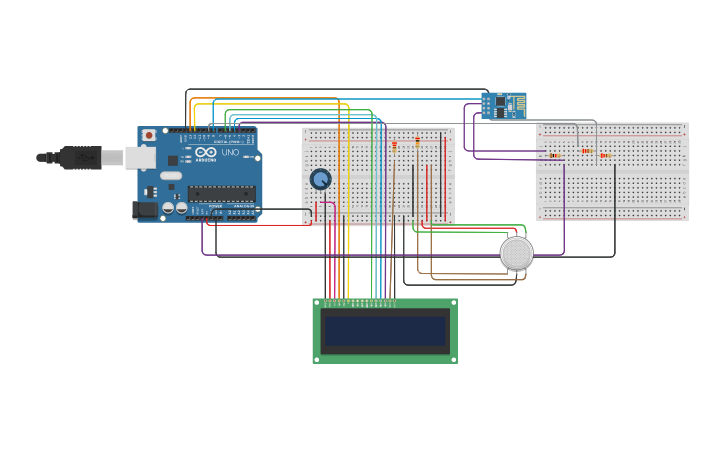 Circuit design Air Quality Monitoring - Tinkercad