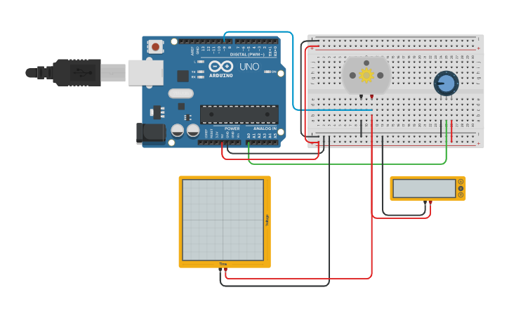 Circuit design Potentiometer Motor Control - Tinkercad