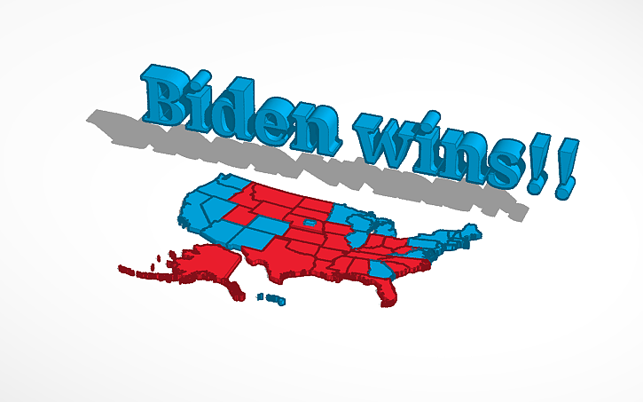 3D design us 2020 map of states current | Tinkercad
