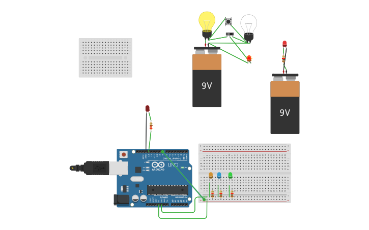 Circuit design Leds - Tinkercad
