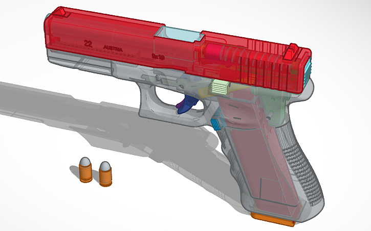 3D design Copy of Gun Glock 17 Functional - good quality - Tinkercad