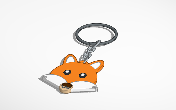 3D design Fox Keychain - Tinkercad