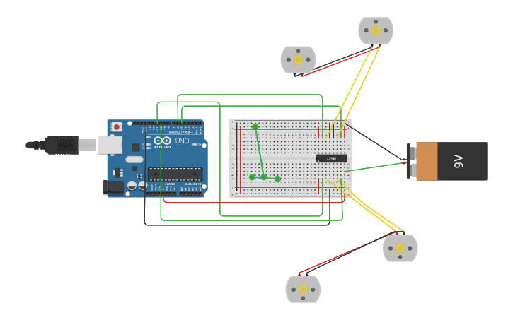 Circuit design Arm and Gripper machine | Tinkercad