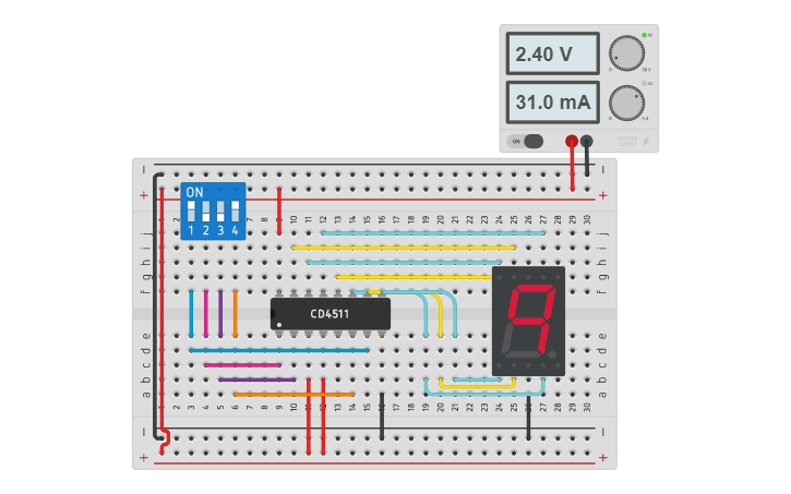Circuit Design Binary To Decimal Tinkercad