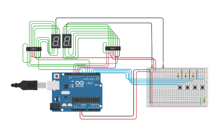 Circuit Design Cronometro Tinkercad