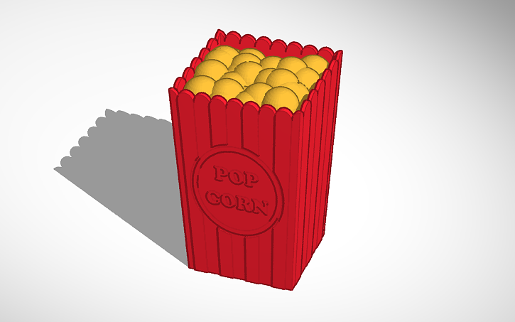 3d Design Popcorn Container Tinkercad