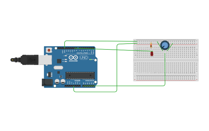 Circuit design Potentiometer - Tinkercad