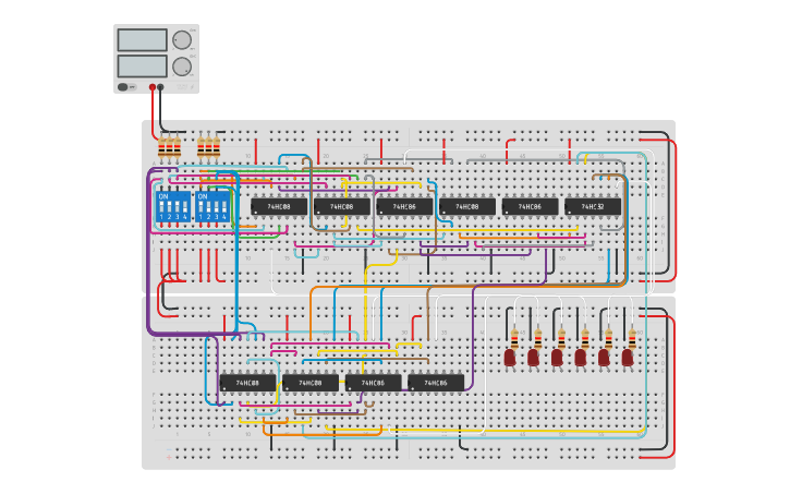 Circuit Design Final 3 Bit Multiplier Tinkercad