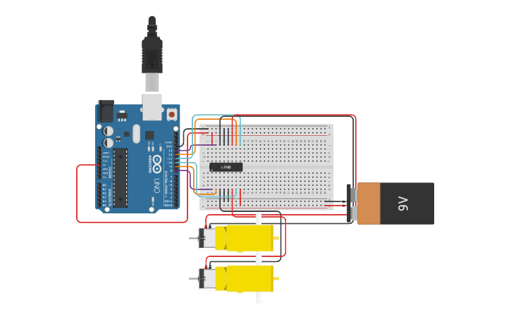 Circuit design WAHID KAMRUDDIN - L293D DC Motor Control | Tinkercad