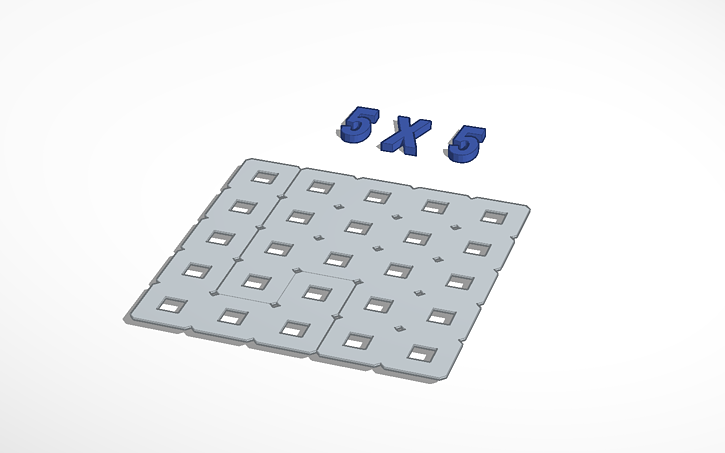 3D design 5 by 5 vex plate | Tinkercad