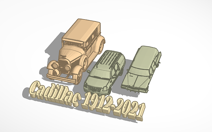 3D design Cadillac timeline in order (1930s-2009) - Tinkercad