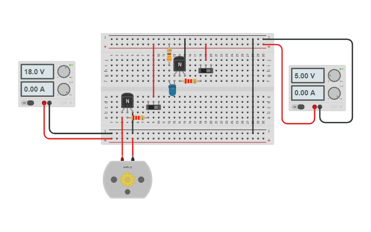 Circuit design Transistor Ex 3 - Tinkercad