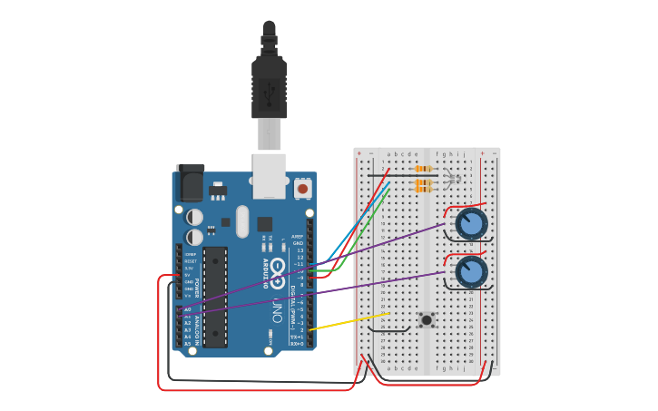 Circuit design RGB Joystick Project | Tinkercad
