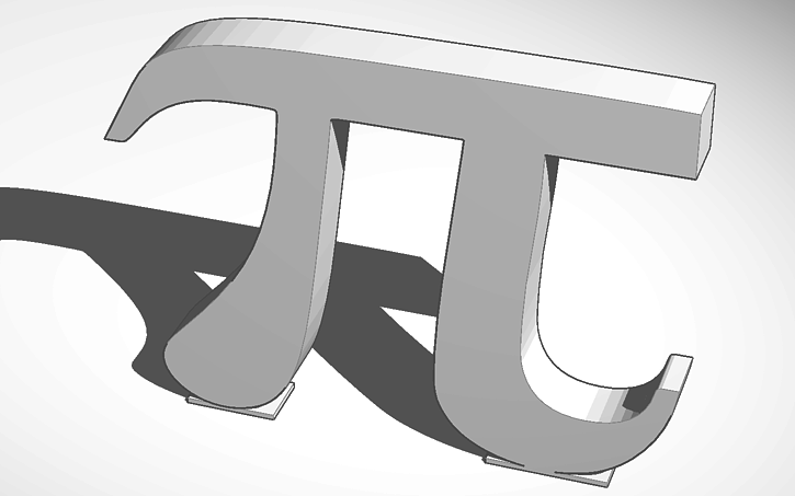 3D design Pi Symbol (up-right) - Tinkercad